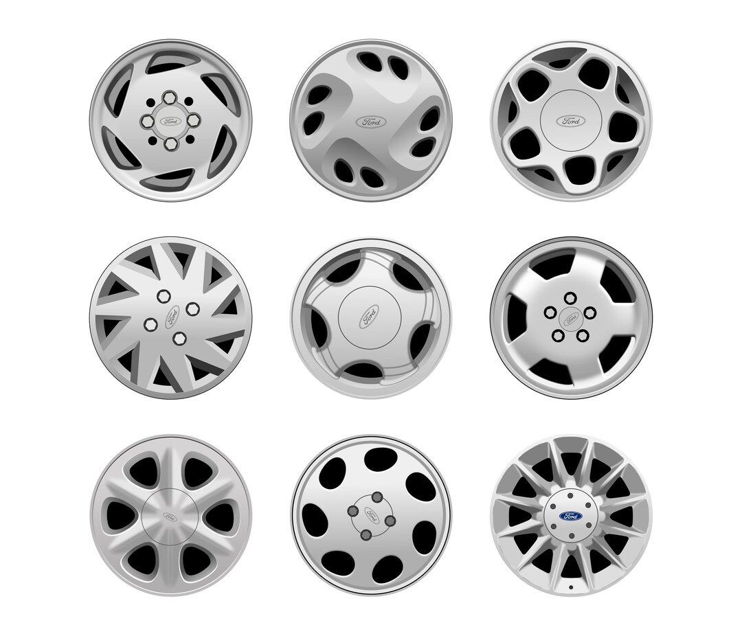 FORD 1990's WHEELS - Colour Vector File Download - .pdf, .svg, .png - Etsy