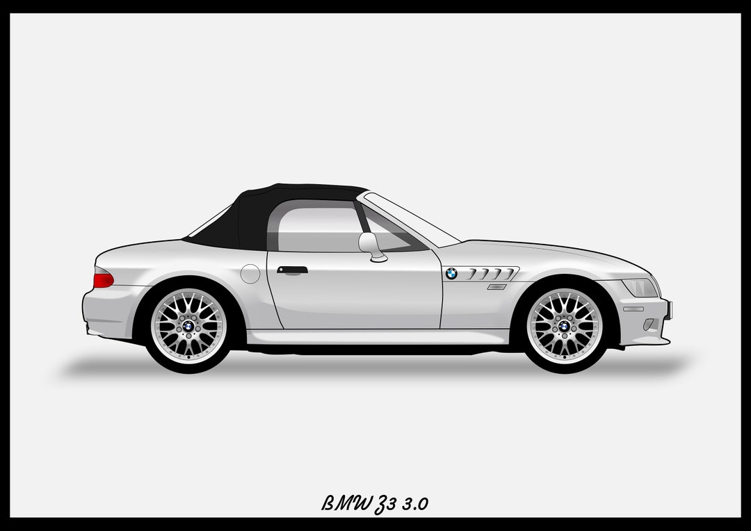 BMW Z3 - Colour Vector File Download - .PDF, .svg, .png - Etsy Australia