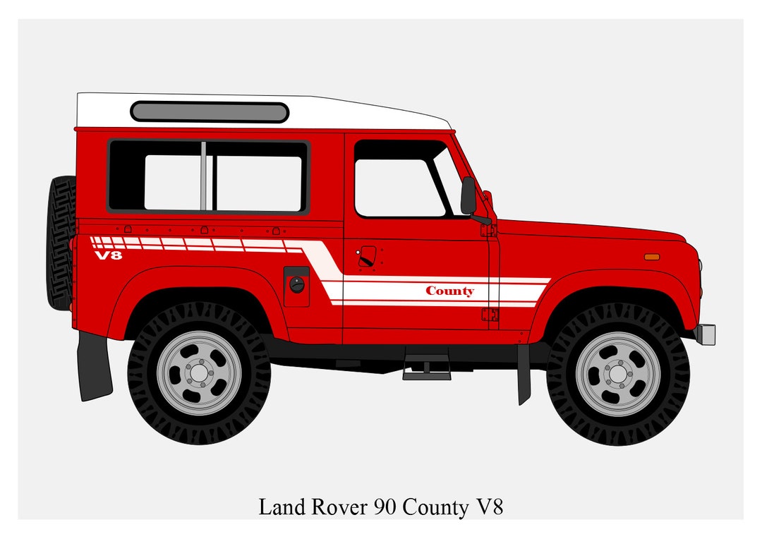 POSTER - Land Rover 90 County Vector Art - Etsy