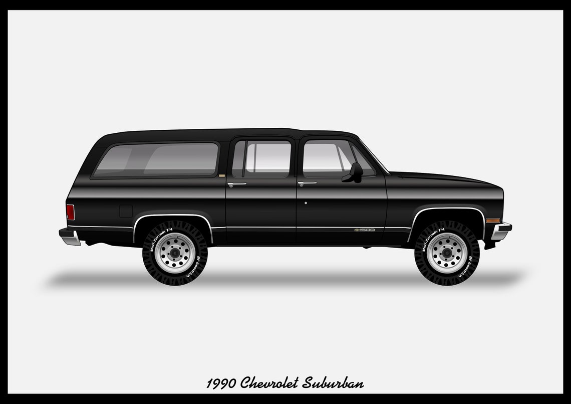 POSTER CHEVROLET SUBURBAN 1990 Vector Art - Etsy