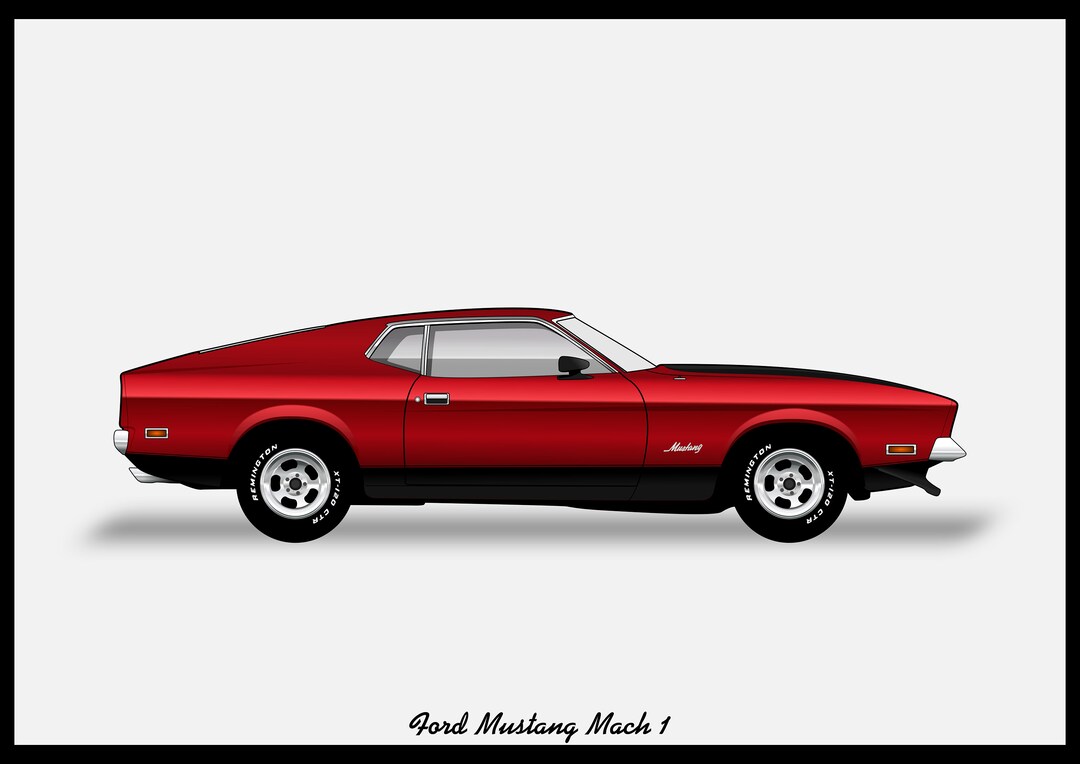 FORD MUSTANG Mach 1 - Colour Vector File Download - .PDF, .svg, .png - Etsy