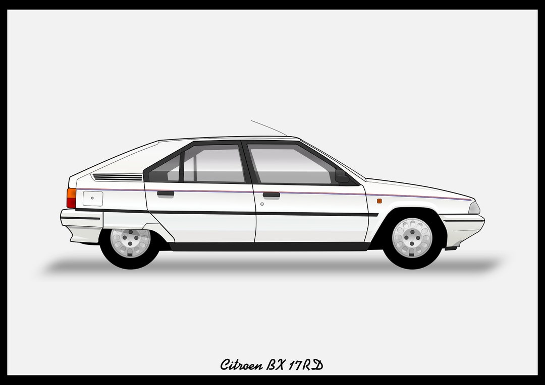 CITROEN BX Mk2 - Colour Vector File Download - .PDF, .svg, .png - Etsy