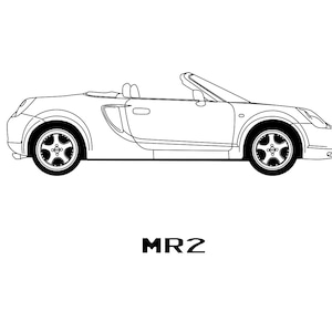 TOYOTA MR2 Outline Vector - .SVG, .pdf, .png - Etsy