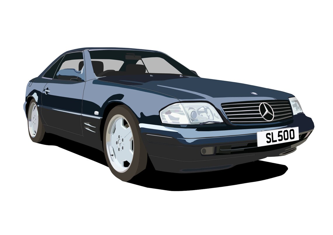 POSTER Mercedes R129 SL Vector Art Highly Detailed | Etsy