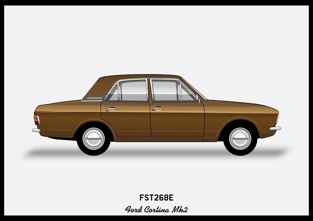 FORD CORTINA Mk2 - Colour Vector File Download - .PDF, .svg, .png - Etsy