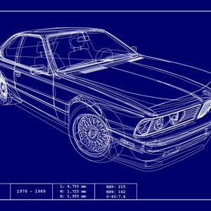 POSTER -BMW E24 M3 BLUEPRINT - Vector Art - Highly Detailed - Etsy