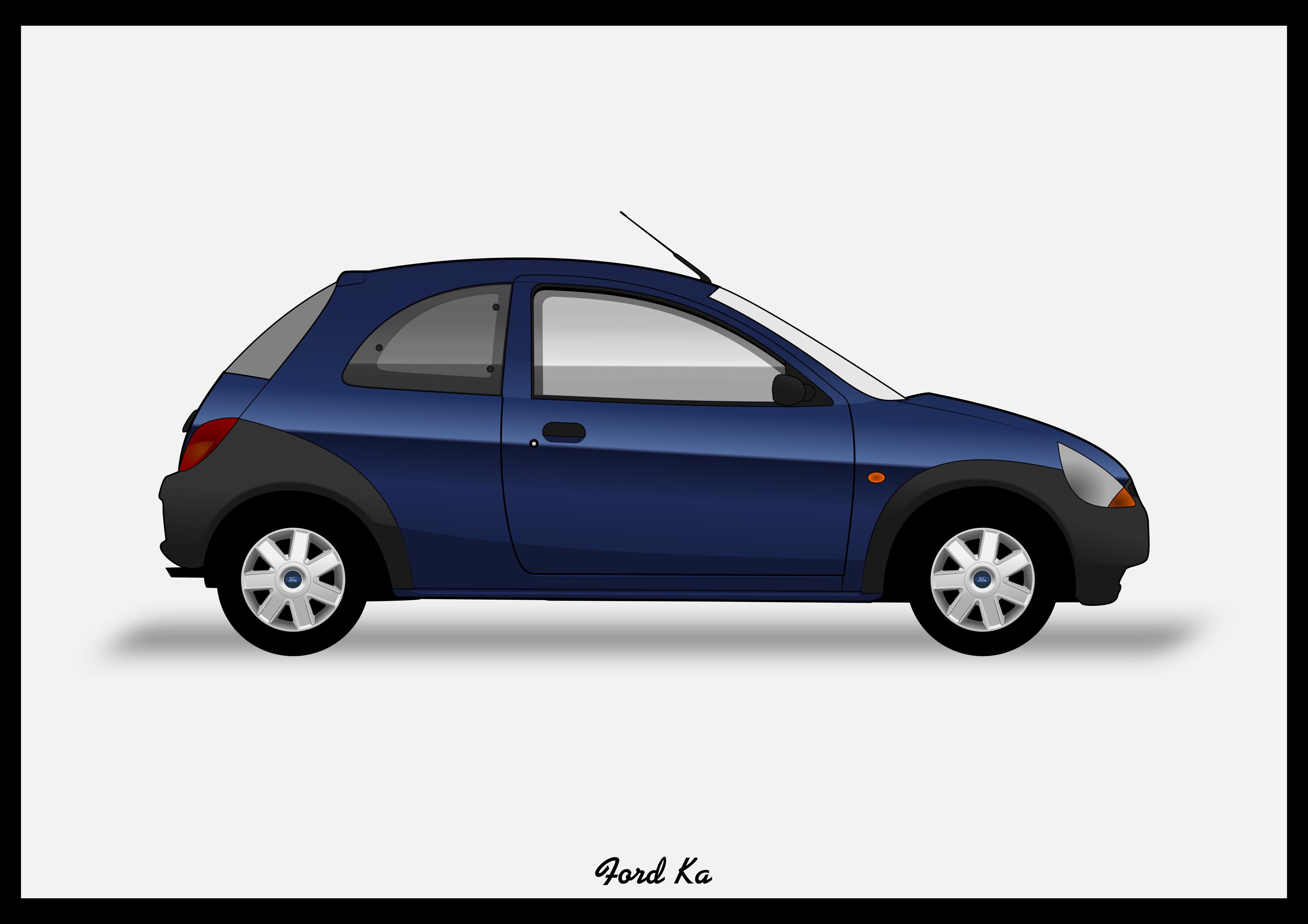 FORD KA Mk1 - Colour Vector File Download - .PDF, .svg, .png - Etsy