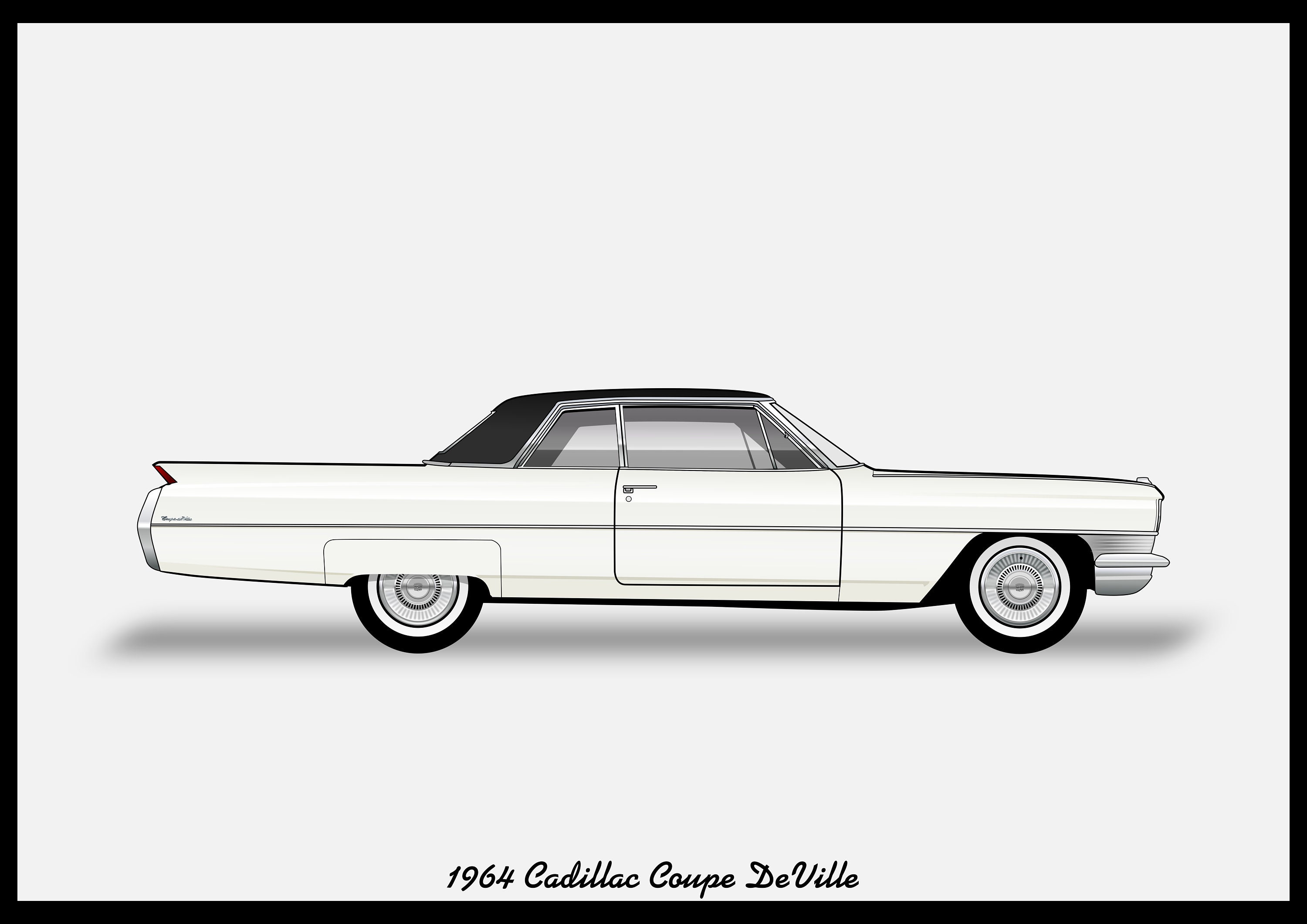 CADILLAC COUPE Deville 1964 - Colour Vector File Download - .PDF, .svg ...