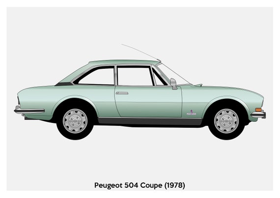 POSTER Peugeot 504 Coupe Vector Art | Etsy