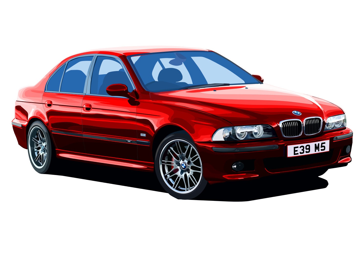 POSTER BMW E39 M5 Vector Art Highly Detailed - Etsy