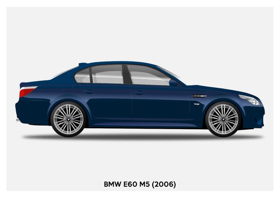 POSTER BMW E60 M5 Blue Vector Art - Etsy