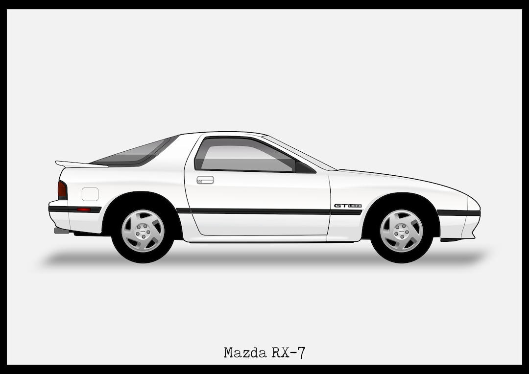 MAZDA RX-7 Mk2 - Colour Vector File Download - .PDF, .svg, .png - Etsy