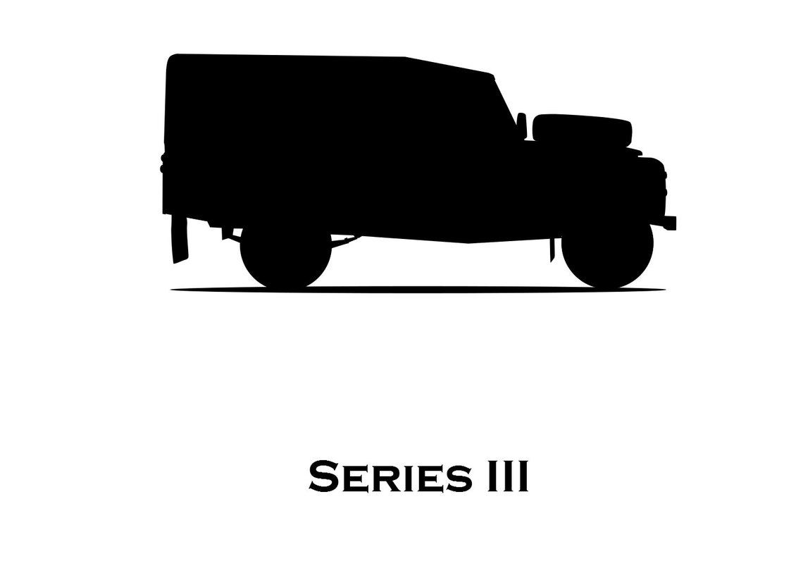 Land Rover Series 3 Car Silhouette Vector .SVG .PDF .Png - Etsy España