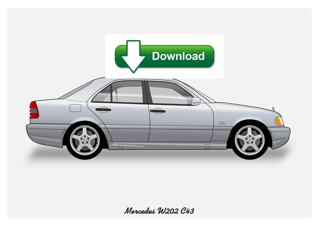 MERCEDES C43 W202 C-class Vector Image - .SVG, .PDF, .png - Etsy