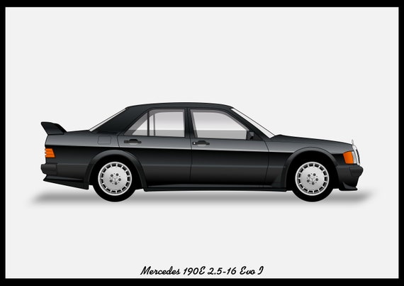 POSTER Mercedes 190E EVO 1 Vector Art W201 | Etsy
