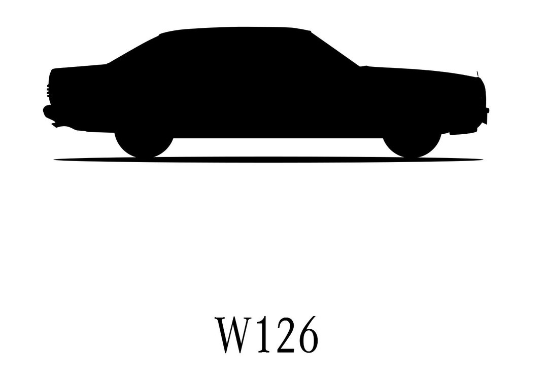 Mercedes W126 Car Silhouette Vector - .SVG, .PDF, .png - Etsy UK