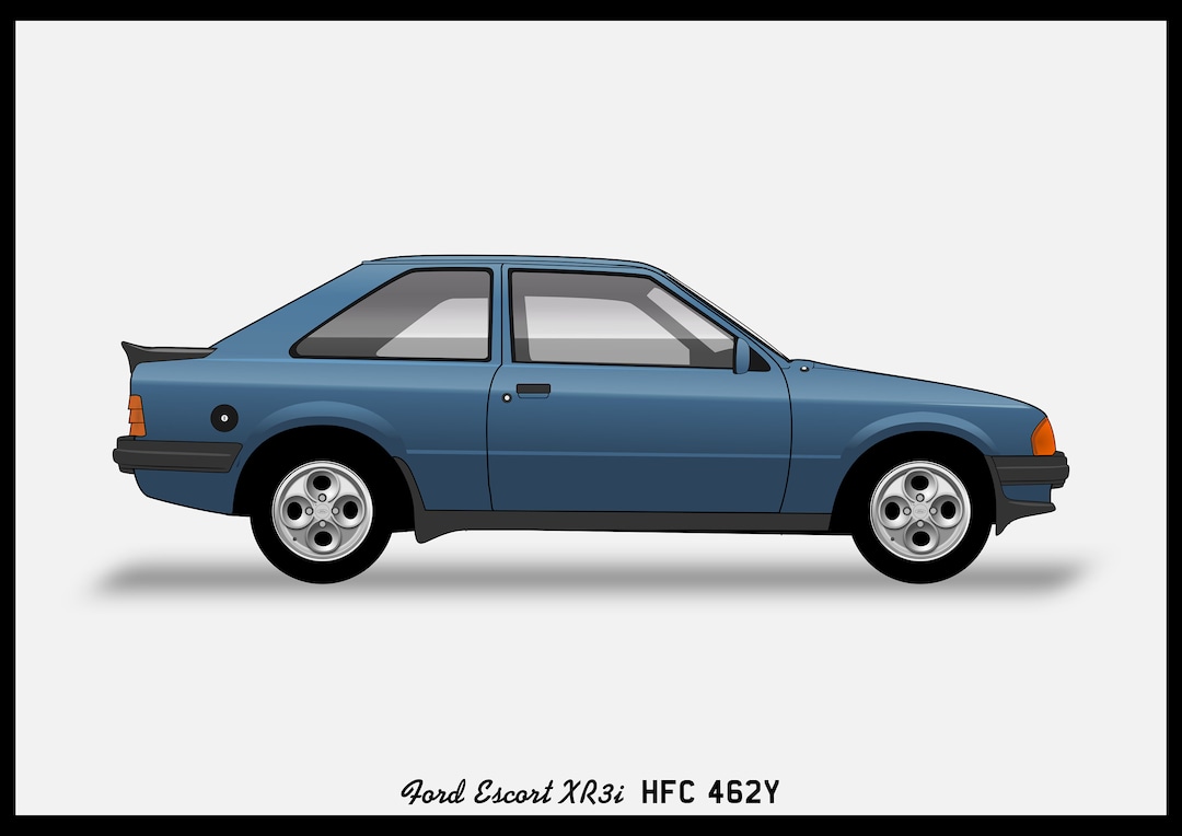POSTER - FORD ESCORT Mk3 Xr3i Vector Art Blue - Etsy