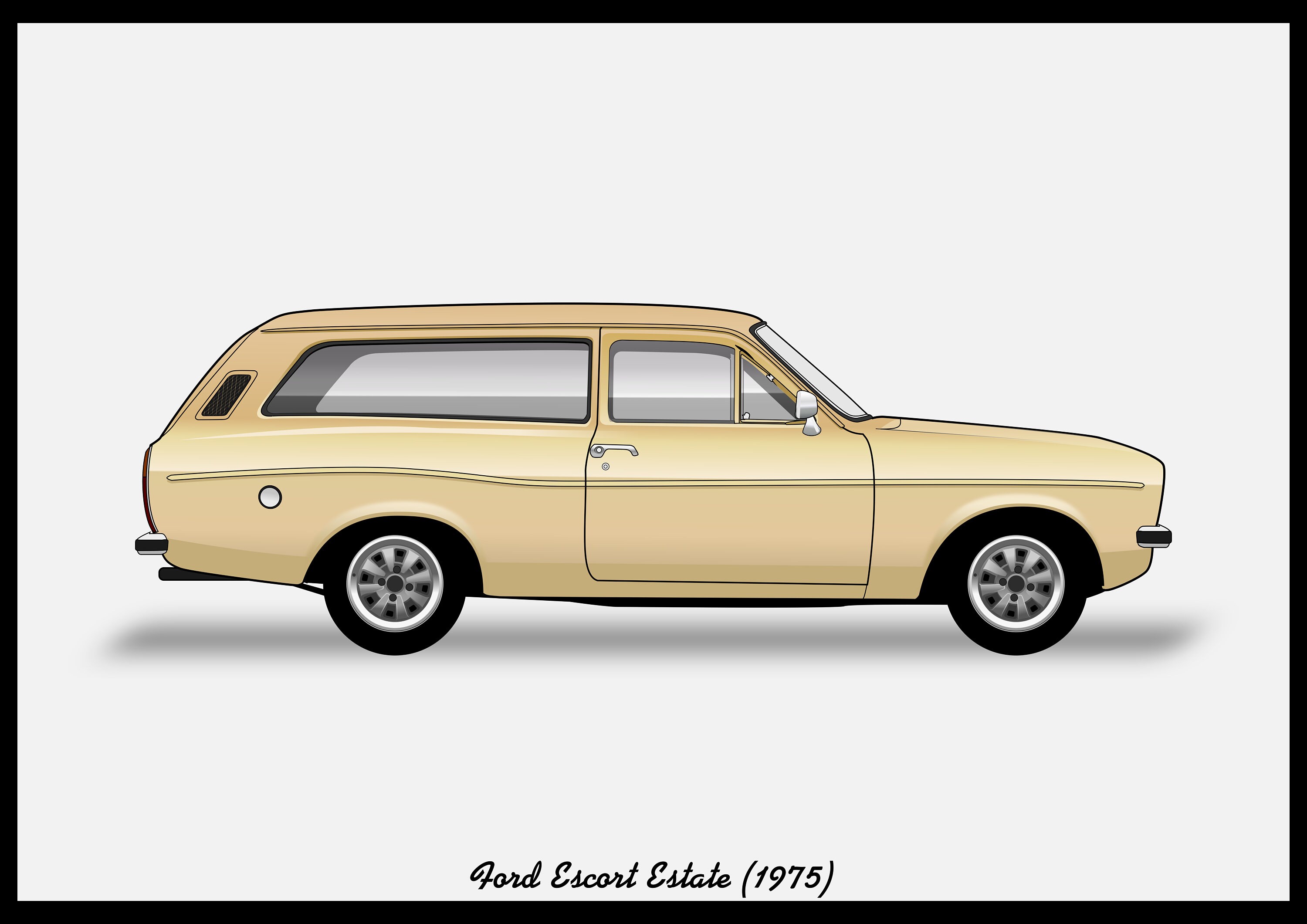FORD ESCORT Mk2 Estate - Colour Vector File Download - .PDF, .svg, .png ...