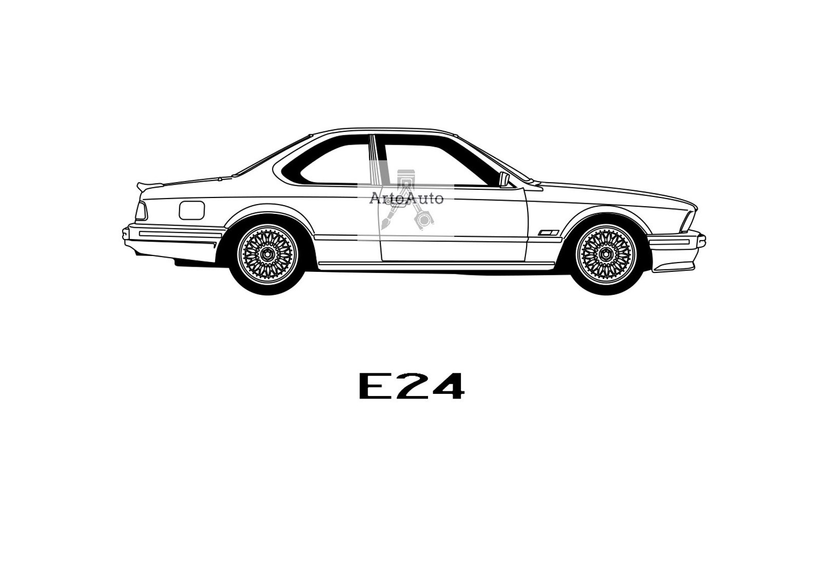 BMW 635csi E24 Outline Vector - .SVG, .pdf, .png - Etsy