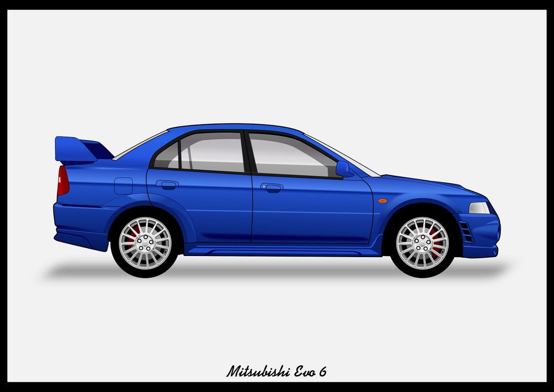 MITSUBISHI LANCER Evo 6 - Colour Vector File Download - .PDF, .svg ...