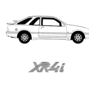 FORD SIERRA Xr4i Outline Vector - .SVG, .pdf, .png - Etsy