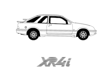 Ford Sierra Xr4i Car Silhouette Vector .SVG .PDF .png | Etsy