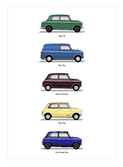 Personalised Car History Poster - Digital Drawing and Print of Your ...