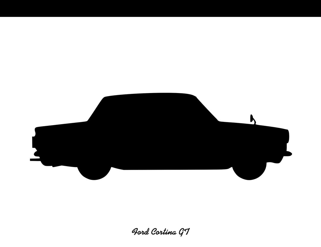 Ford Cortina Mk1 Car Silhouette Vector - .SVG, .PDF, .png - Etsy