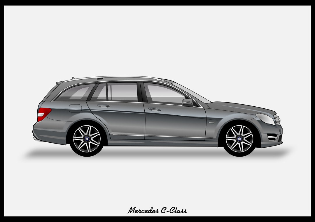 POSTER Mercedes C-class Estate Vector Art W204 - Etsy