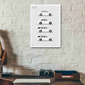 POSTER - SAAB EVOLUTION - Monotone - Etsy