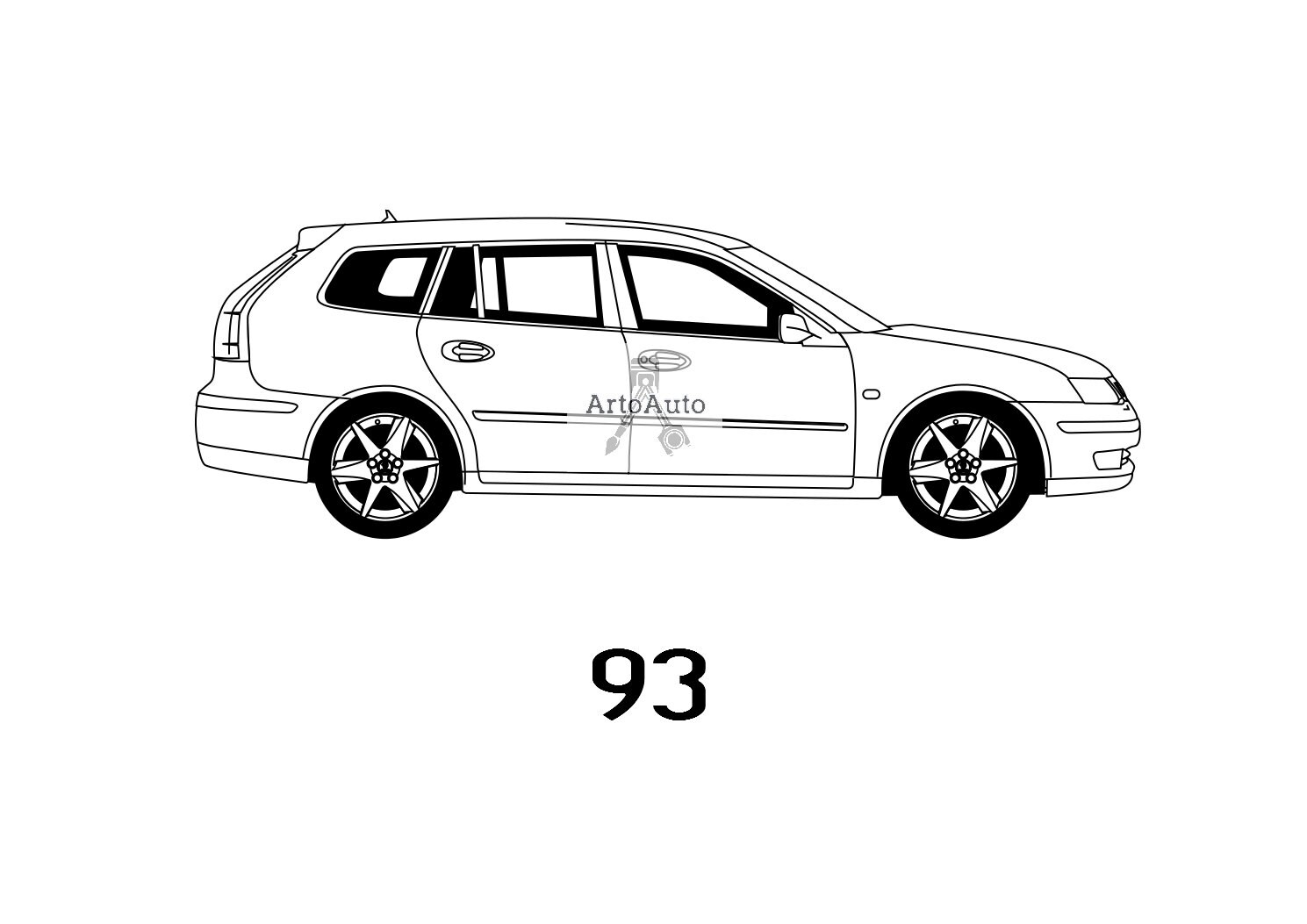 Saab 93 Sportwagon Outline Vector - .SVG, .PDF, .png - Etsy