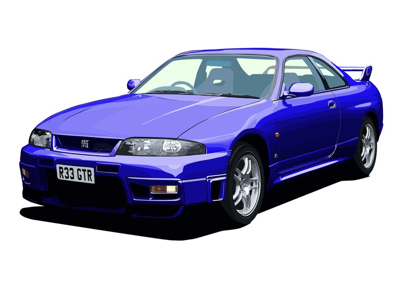 POSTER Nissan Skyline GTR R33 Vector Art Highly Detailed | Etsy