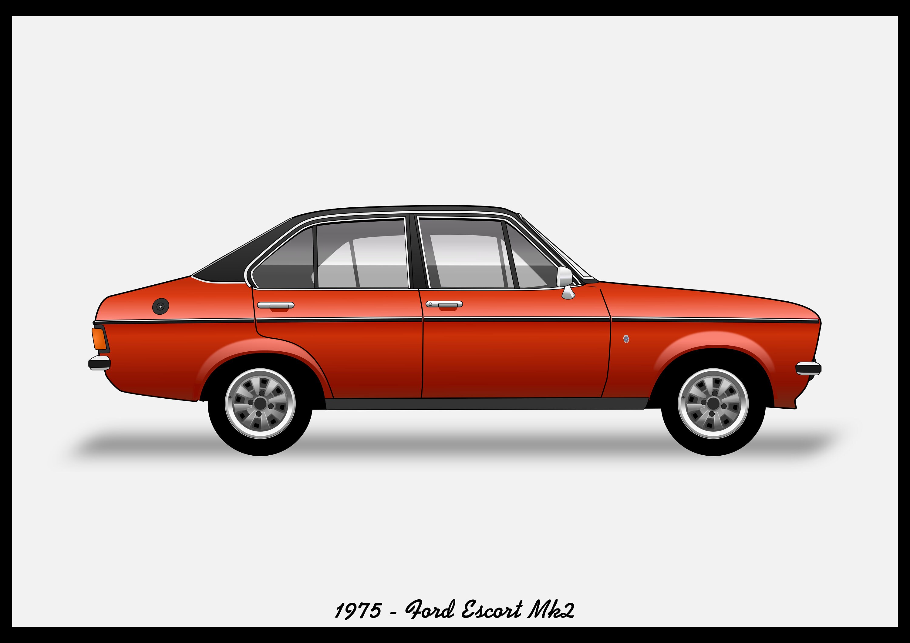 POSTER - FORD ESCORT Mk2 Vector Art - Etsy