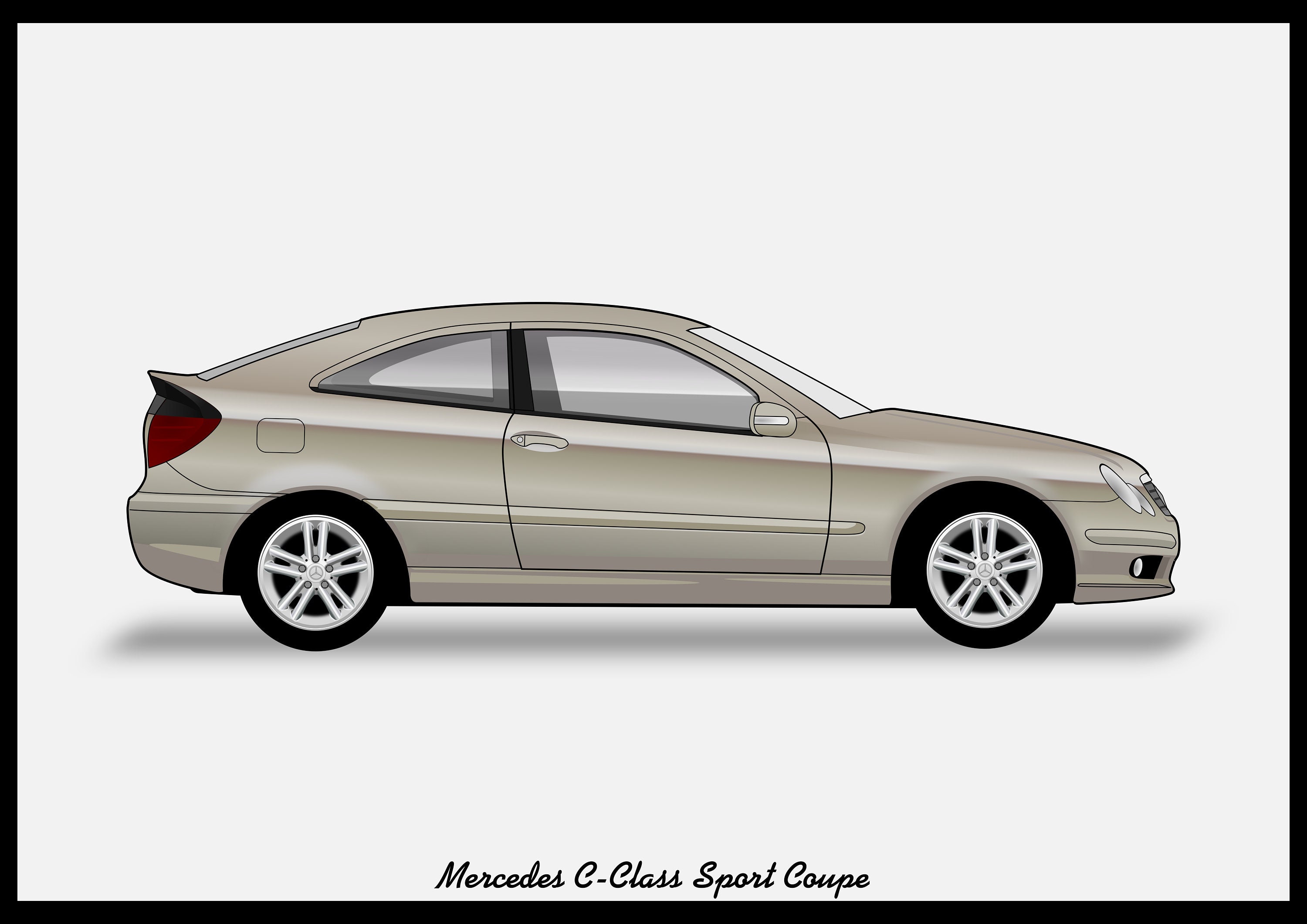 MERCEDES W203 C-class Colour Vector File Download .PDF - Etsy