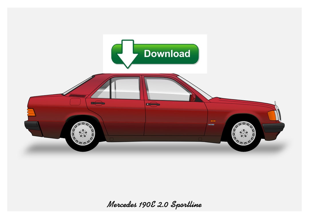 MERCEDES 190E #2 Image - .SVG, .PDF, .png - Etsy