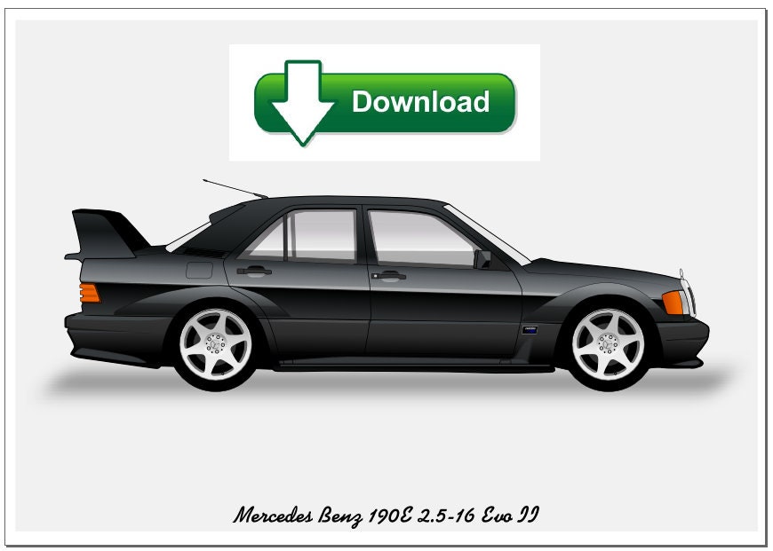 MERCEDES 190E Evo Ll Image .SVG .PDF .png - Etsy