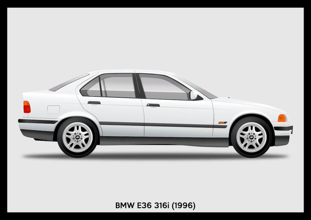 POSTER - BMW E36 Saloon Vector Art - Etsy