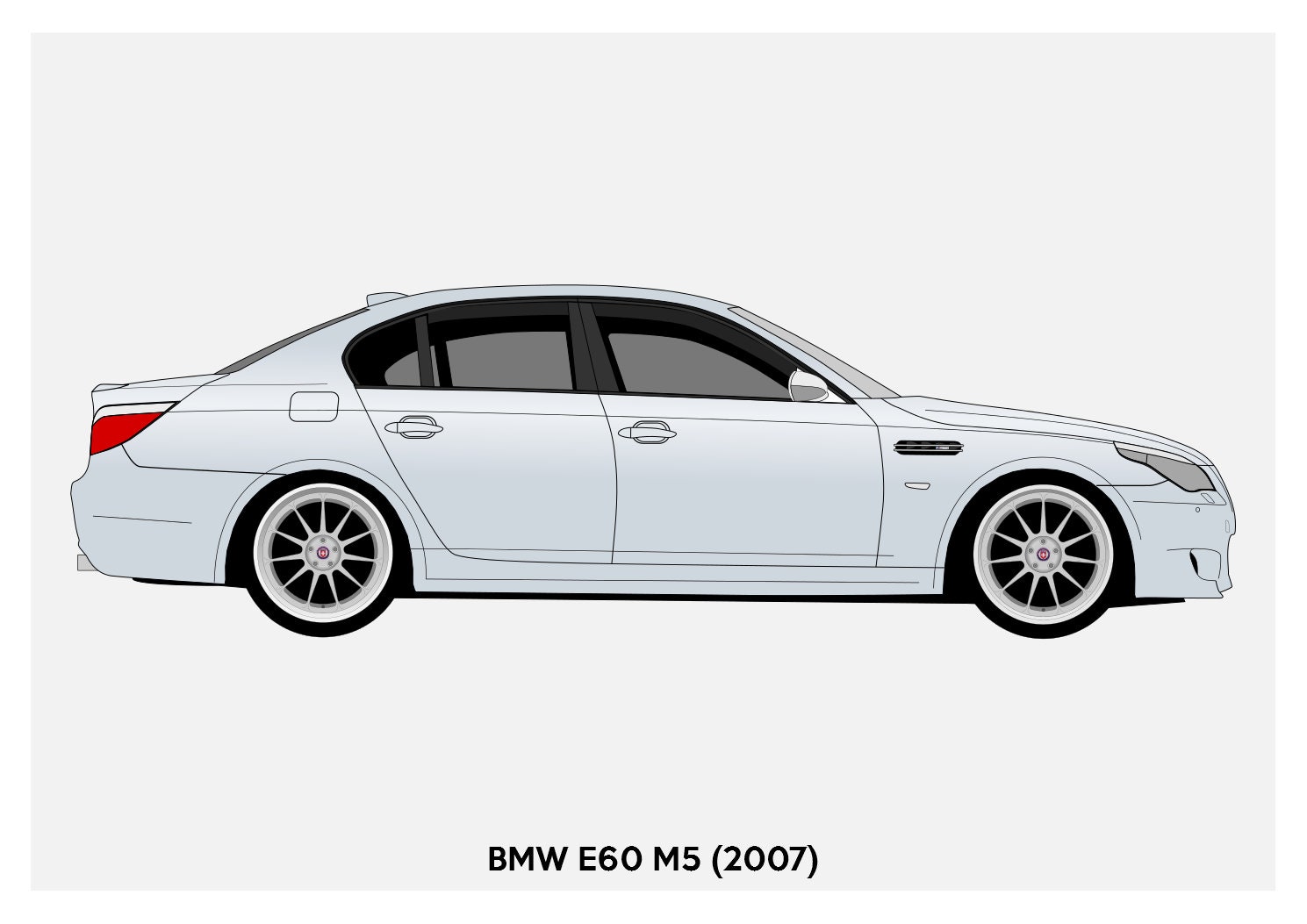 POSTER BMW E60 M5 Silver Vector Art - Etsy