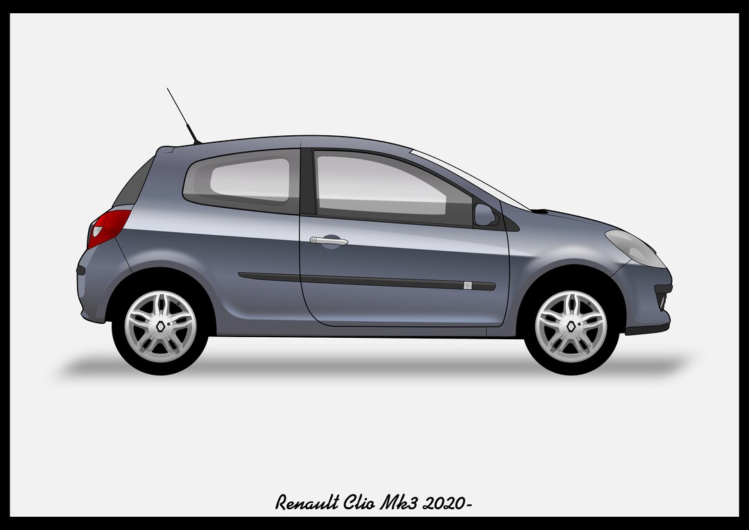 RENAULT CLIO Mk3 - Colour Vector File Download - .PDF, .svg, .png - Etsy
