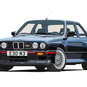 POSTER -BMW E30 M3 - Vector Art - Highly Detailed - Etsy