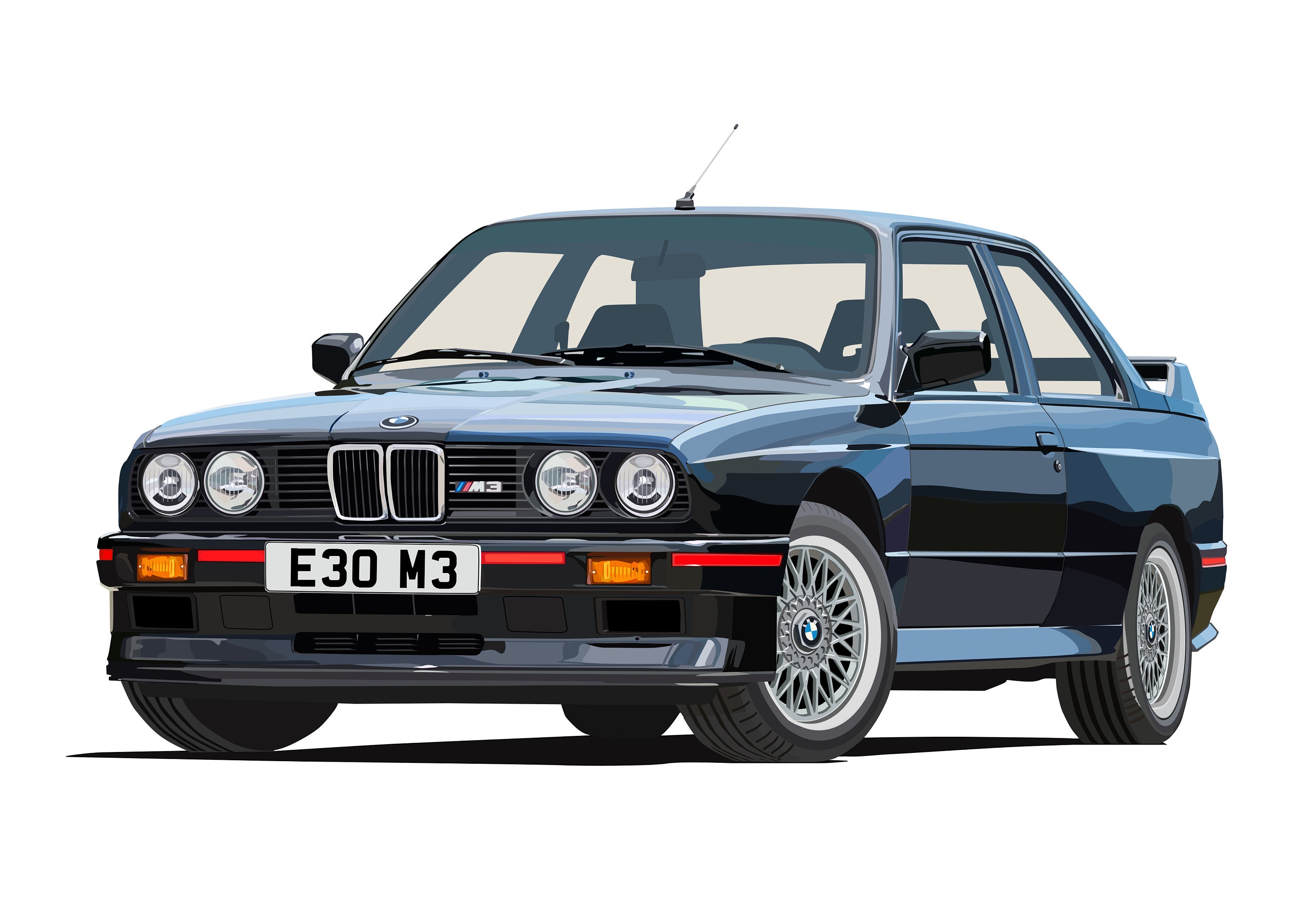 POSTER BMW E30 M3 Vector Art Highly Detailed - Etsy Australia