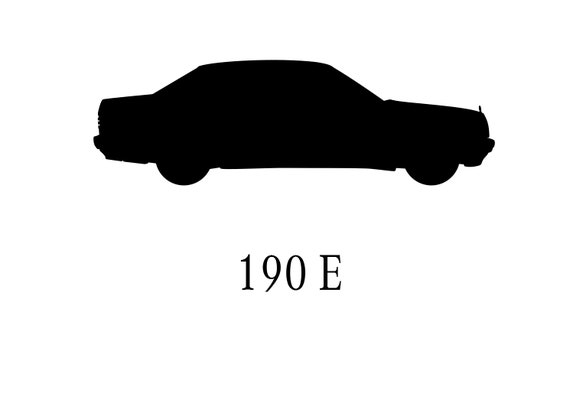MERCEDES 190E Car Silhouette Vector .SVG .pdf .png - Etsy New Zealand