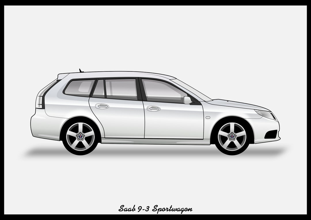 SAAB 93 SPORTWAGON - Colour Vector File Download - .PDF, .svg, .png - Etsy
