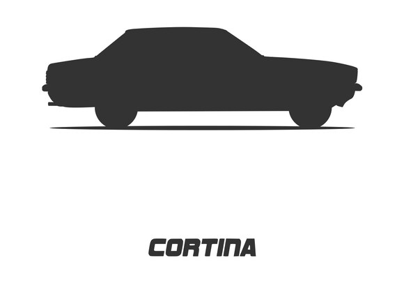 Ford Cortina Mk5 Car Silhouette Vector .SVG .PDF .png - Etsy Israel
