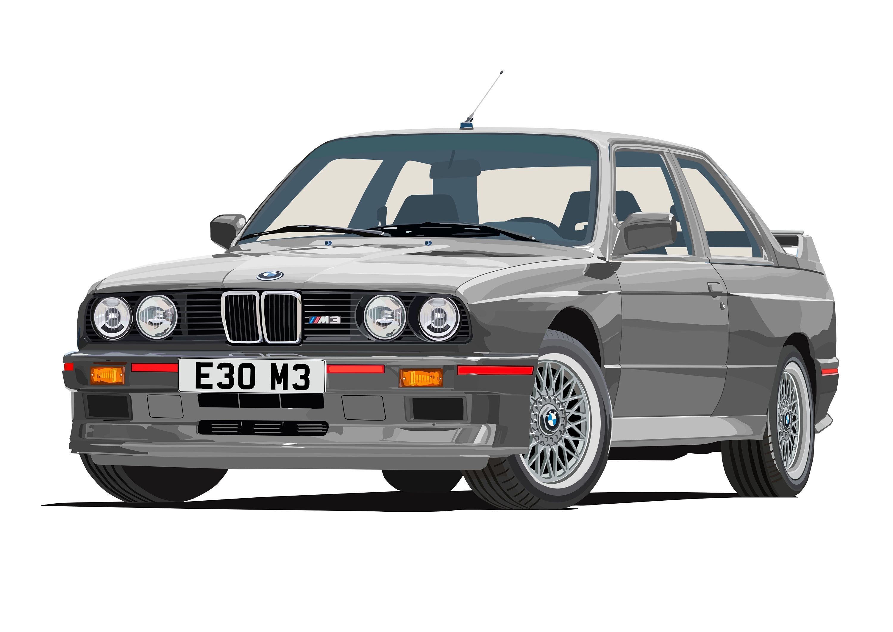 POSTER -BMW E30 M3 - Vector Art - Highly Detailed - Etsy Australia