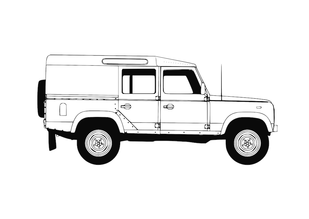 Land Rover 110 Outline Vector - .SVG, .PDF, .png - Etsy