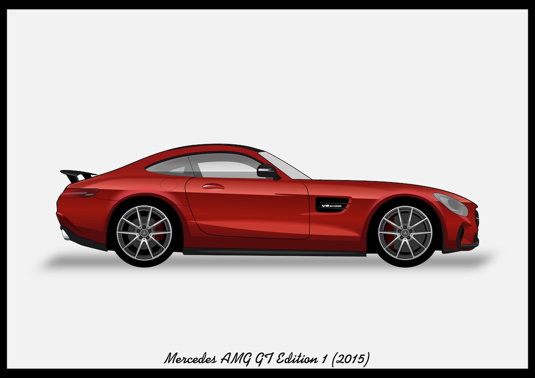 MERCEDES AMG Gt - Colour Vector File Download - .PDF, .svg, .png - Etsy