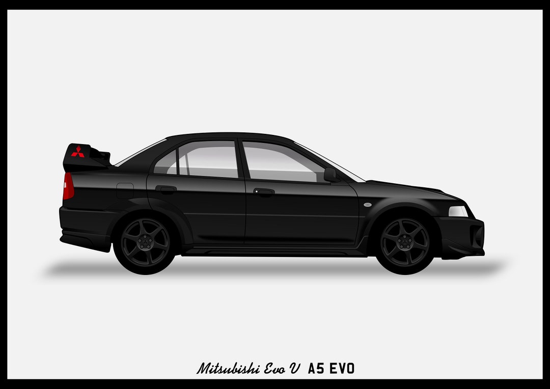 MITSUBISHI LANCER Evo 5 - Colour Vector File Download - .PDF, .svg ...