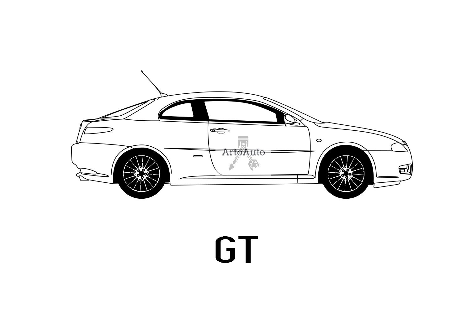Alfa Romeo GT Outline Vector - .SVG, .PDF, .png - Etsy