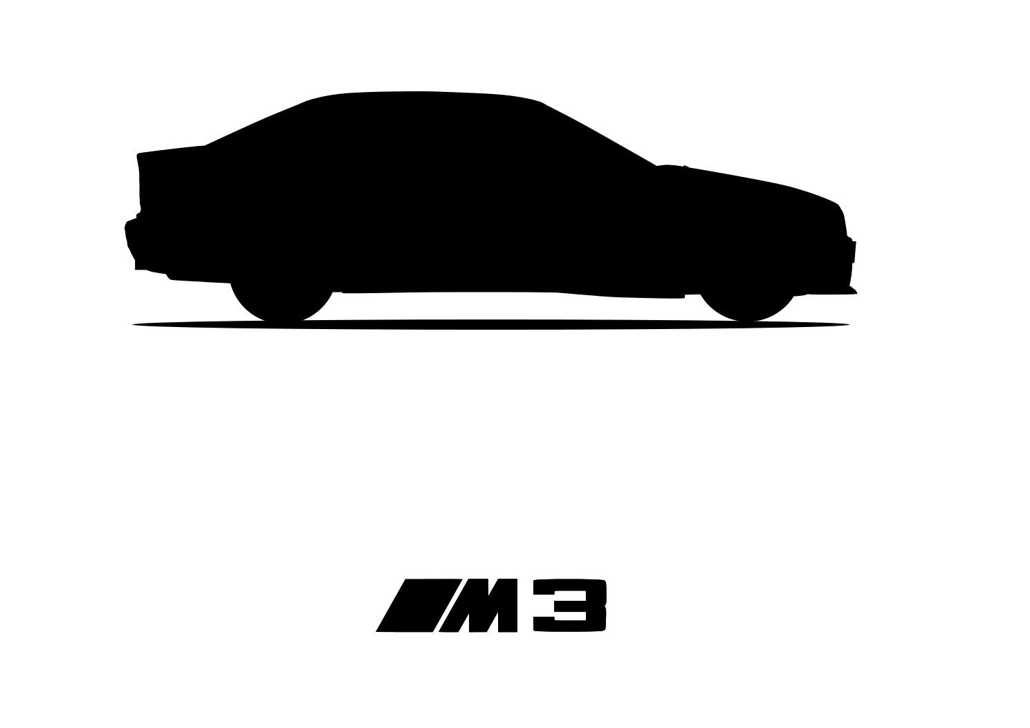 BMW E36 M3 Car Silhouette Vector .SVG .PDF .Png | Etsy